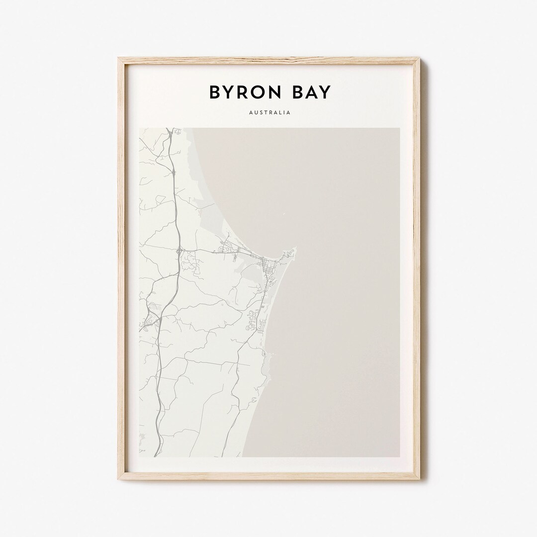 Byron Bay Map Poster, Byron Bay Map Print, Byron Bay Personalized Map ...