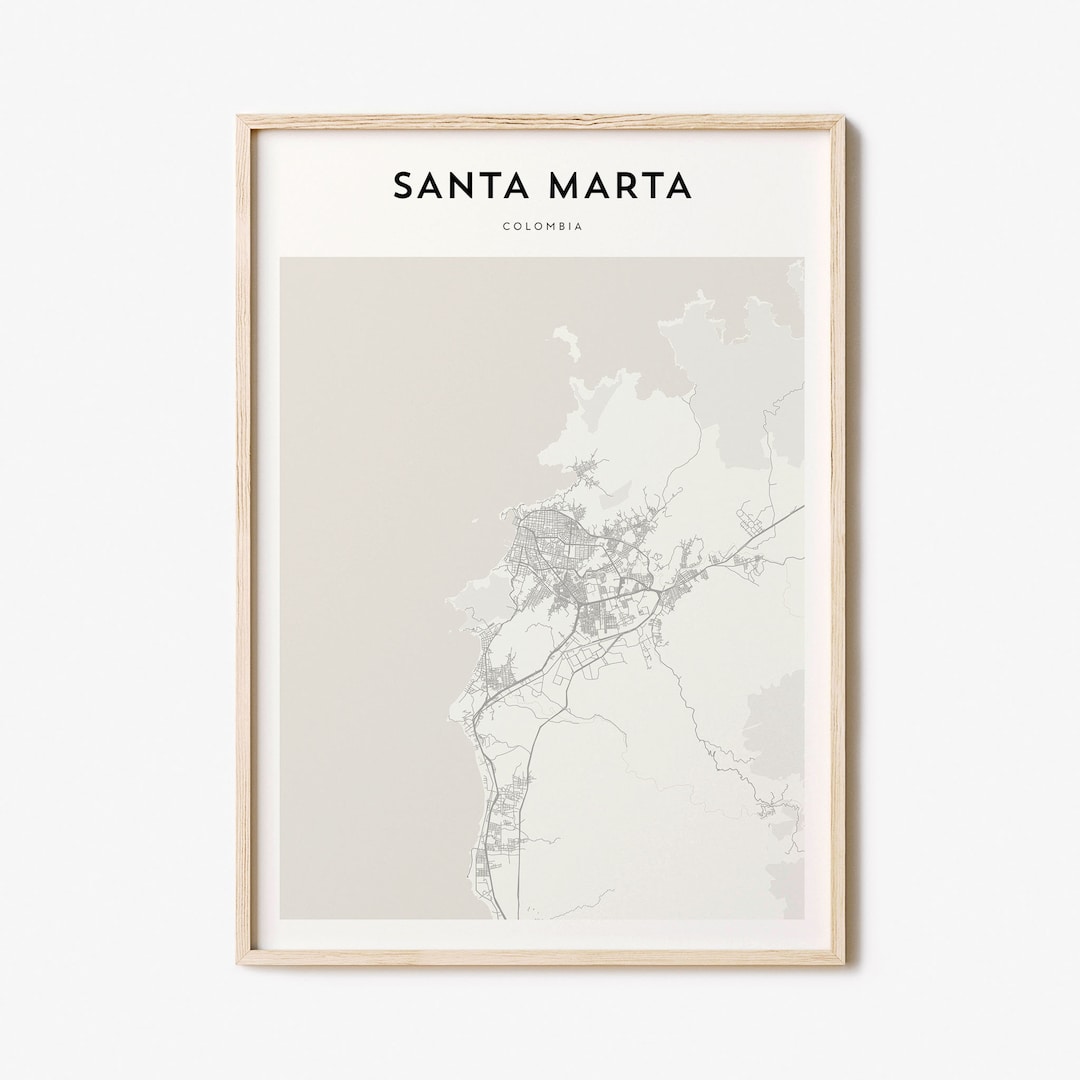 Santa Marta Map Poster, Santa Marta Map Print, Santa Marta Personalized ...