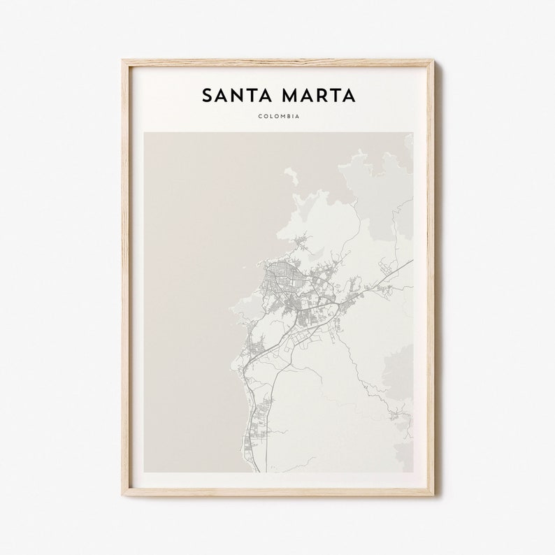 Santa Marta Map Poster, Santa Marta Map Print, Santa Marta Personalized ...