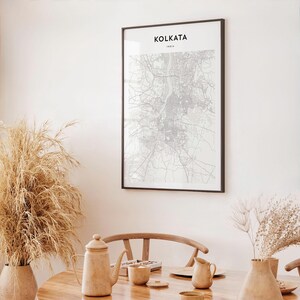 Kolkata Map Poster, Kolkata Map Print, Kolkata Travel Wall Art, Kolkata ...