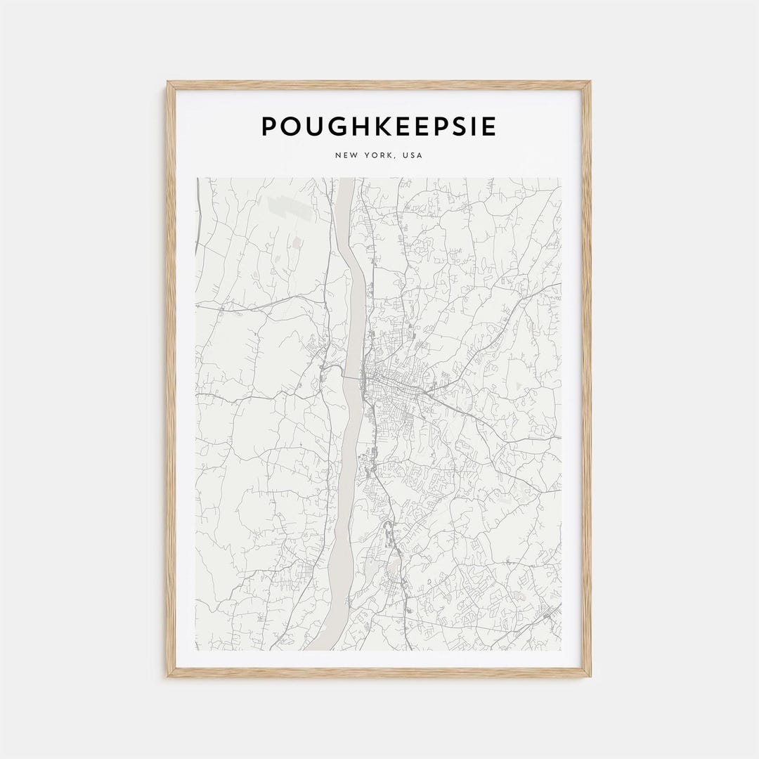Pôster do mapa de Poughkeepsie, impressão de mapa de Poughkeepsie, arte ...