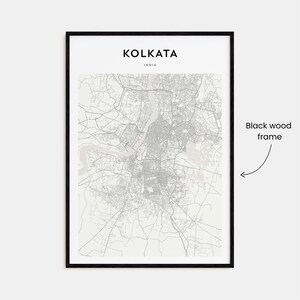 Kolkata Map Poster, Kolkata Map Print, Kolkata Travel Wall Art, Kolkata ...