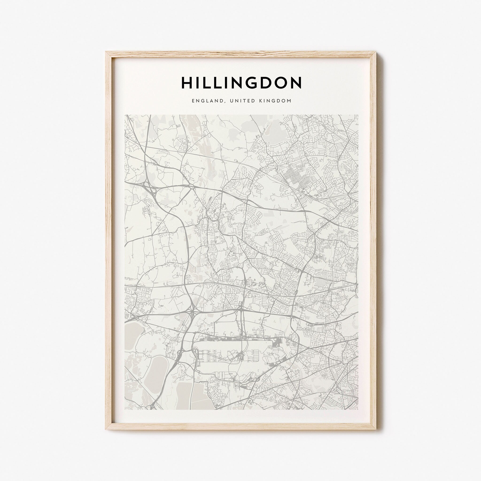 Hillingdon Map Poster, Hillingdon Map Print, Hillingdon Personalized ...