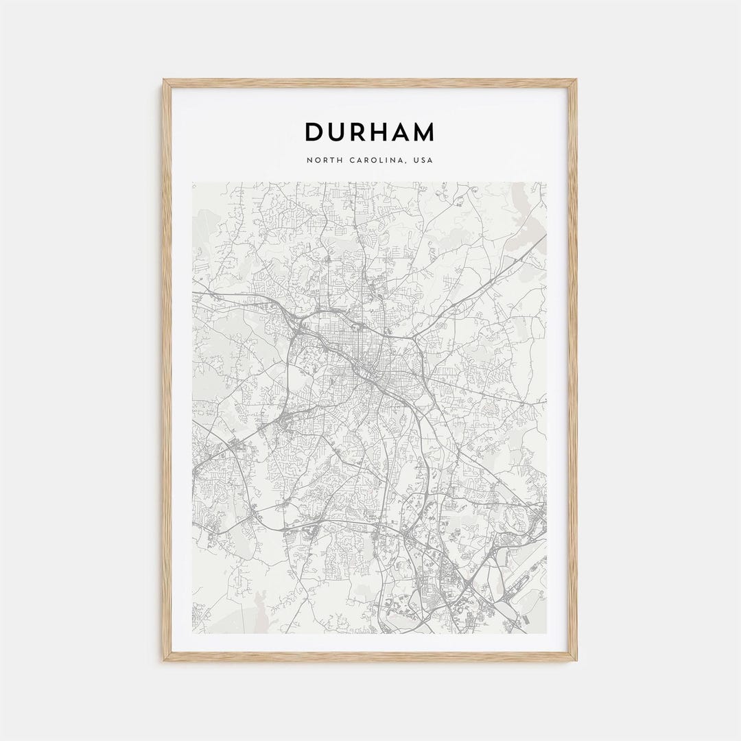 Durham Map Poster, Durham Map Print, Durham Travel Wall Art, Durham ...