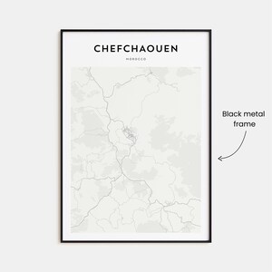 Chefchaouen Map Poster, Chefchaouen Map Print, Chefchaouen Travel Wall ...