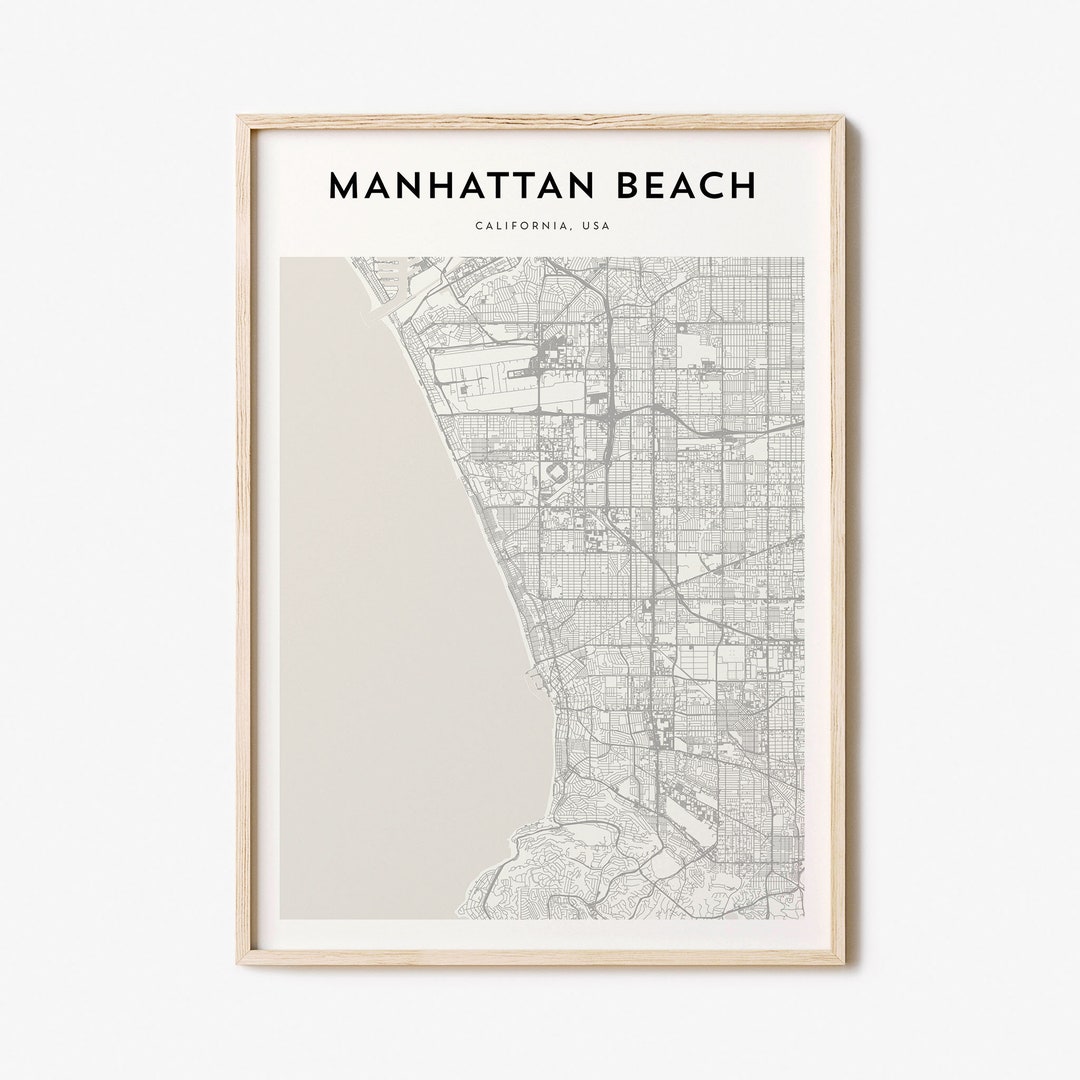 Manhattan Beach Map Poster, Manhattan Beach Map Print, Manhattan Beach ...
