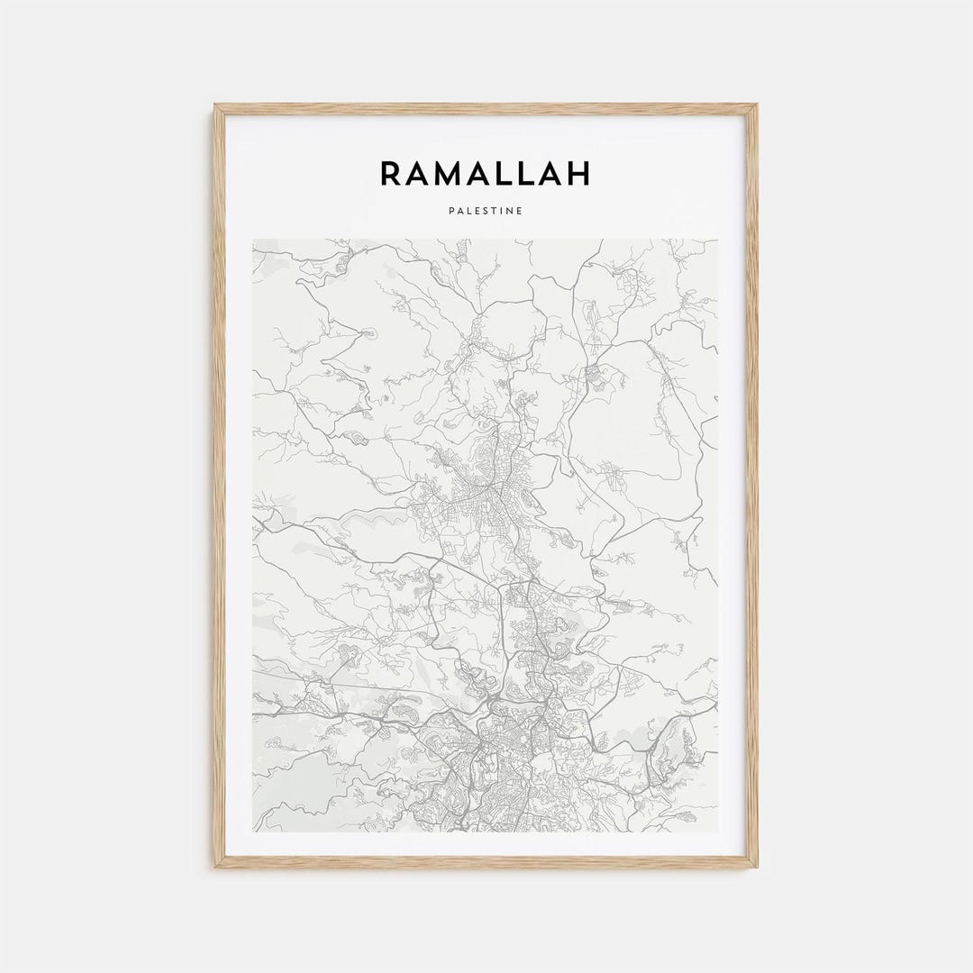 Ramallah Map Poster, Ramallah Map Print, Ramallah Travel Wall Art ...