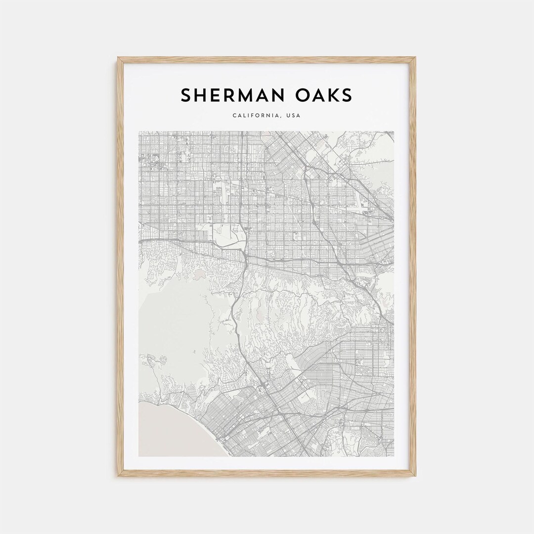 Sherman Oaks Map Poster, Sherman Oaks Map Print, Sherman Oaks Travel ...