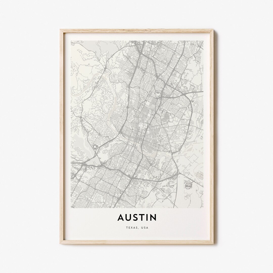 Map of Austin Austin Map Print Austin Map Poster City Map - Etsy