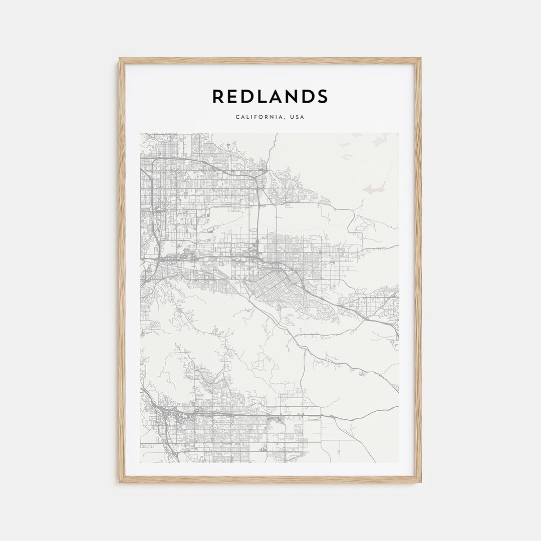 Redlands Map Poster, Redlands Map Print, Redlands Travel Wall Art ...