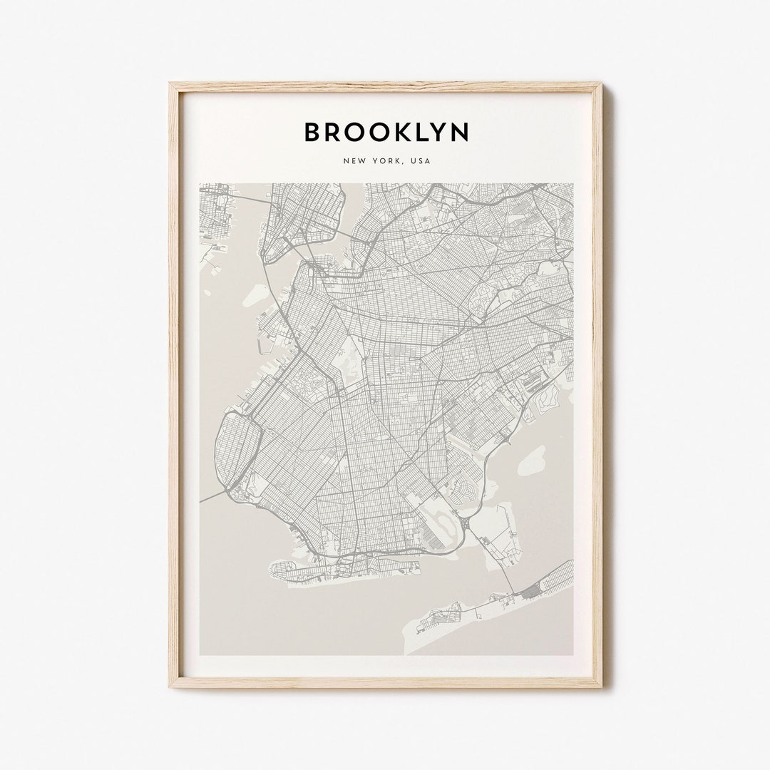 Brooklyn Karte Poster, Brooklyn Karte Druck, Brooklyn personalisierte ...