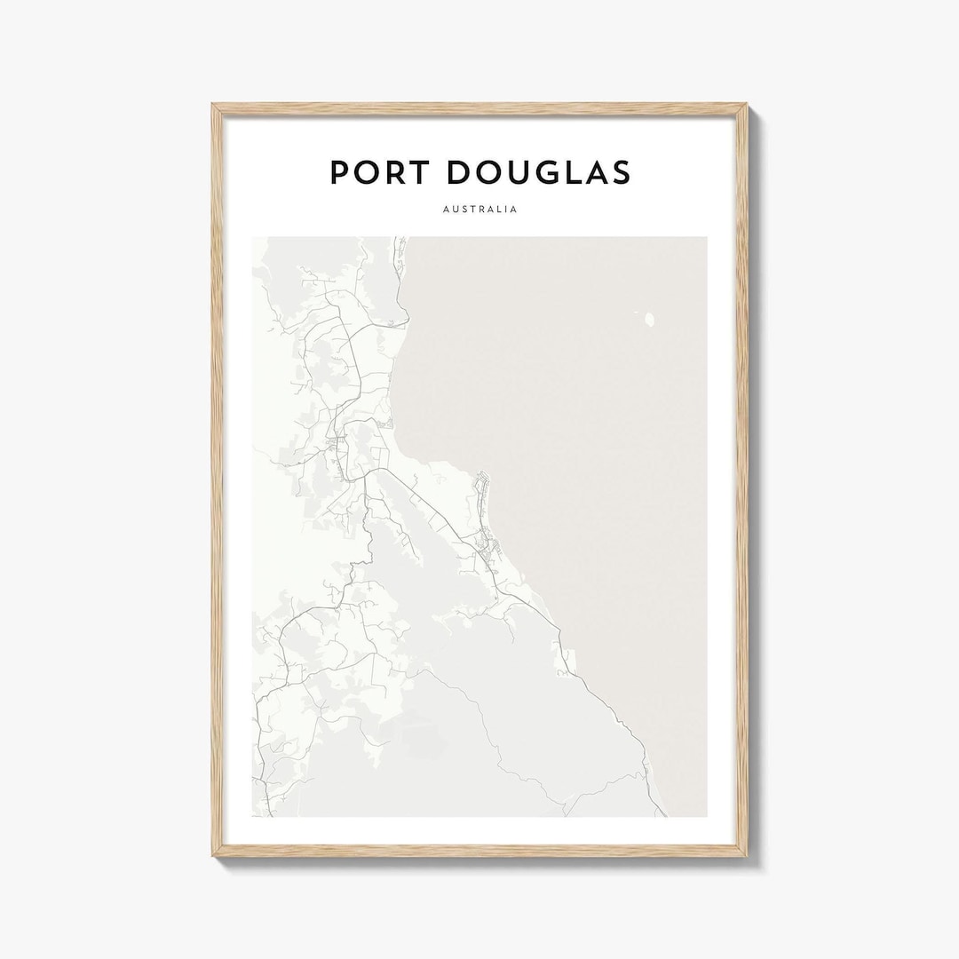 Port Douglas Map Print, Australia Poster, Queensland Wall Art, Douglas ...
