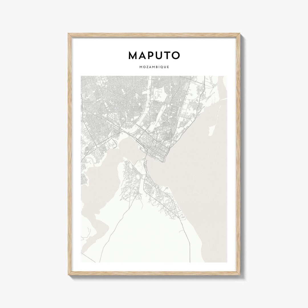 Maputo Map Print, Mozambique Poster, Africa Wall Art, Cidade Das Acácias Custom Street Decor - Etsy