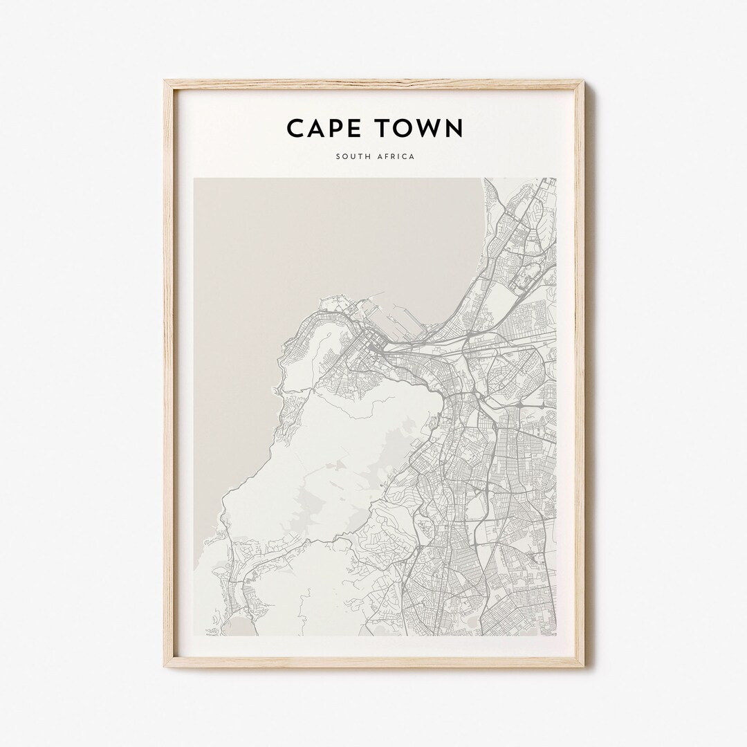 Cape Town Map Poster, Cape Town Map Print, Cape Town Personalized Map ...
