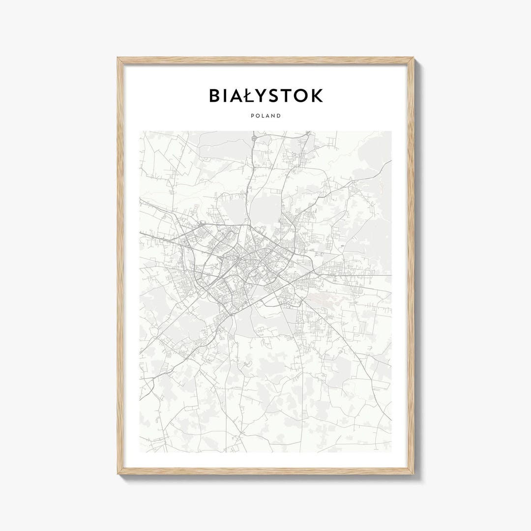 Bialystok Map Poster, Bialystok Map Print, Bialystok Travel Wall Art ...