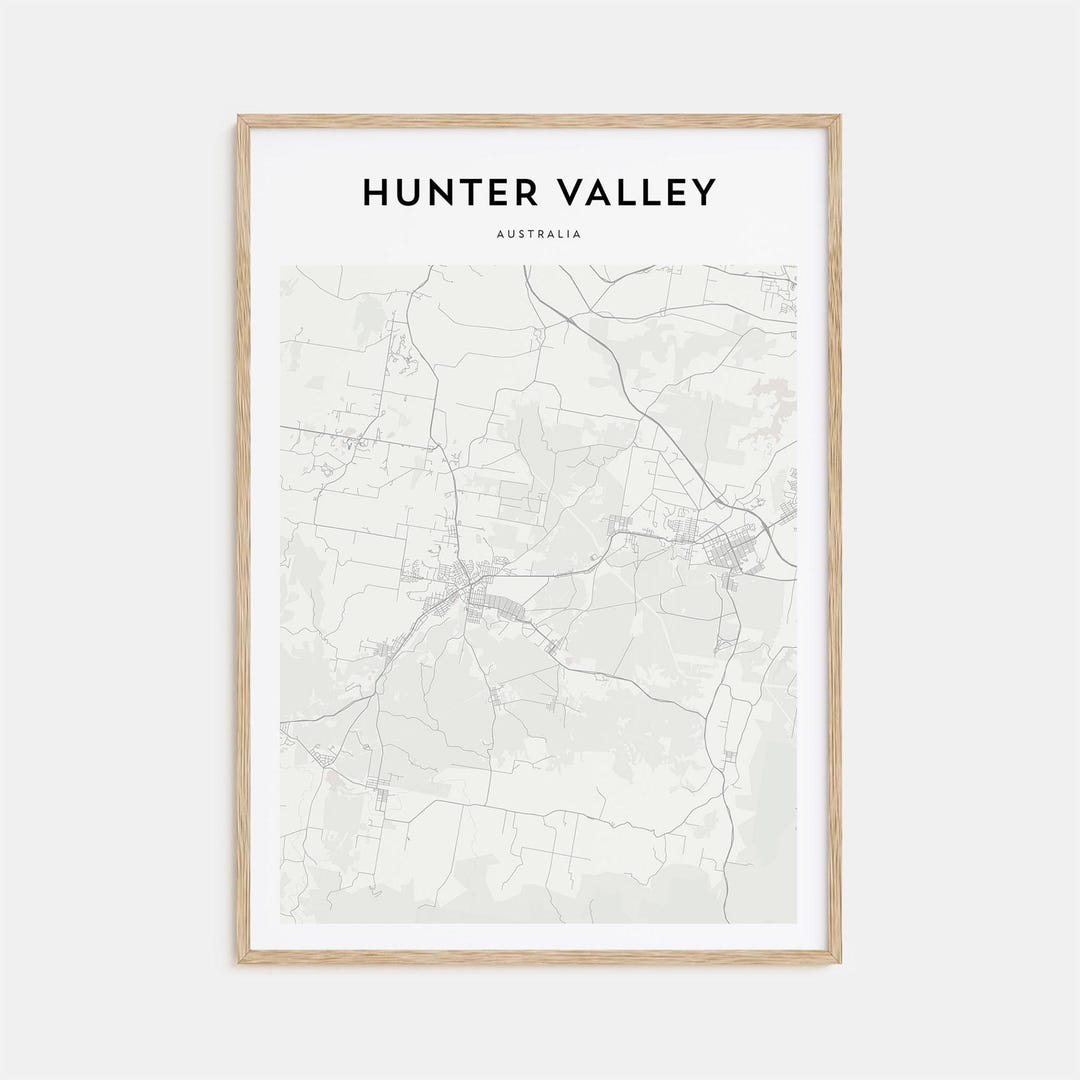 Hunter Valley Map Poster, Hunter Valley Map Print, Hunter Valley Travel ...