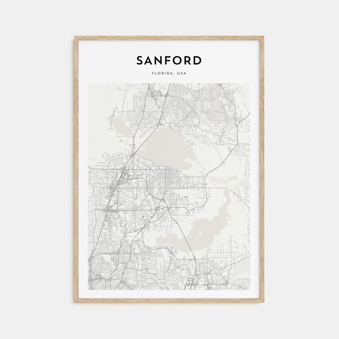 Sanford Map Poster, Sanford Map Print, Sanford Travel Wall Art, Sanford ...