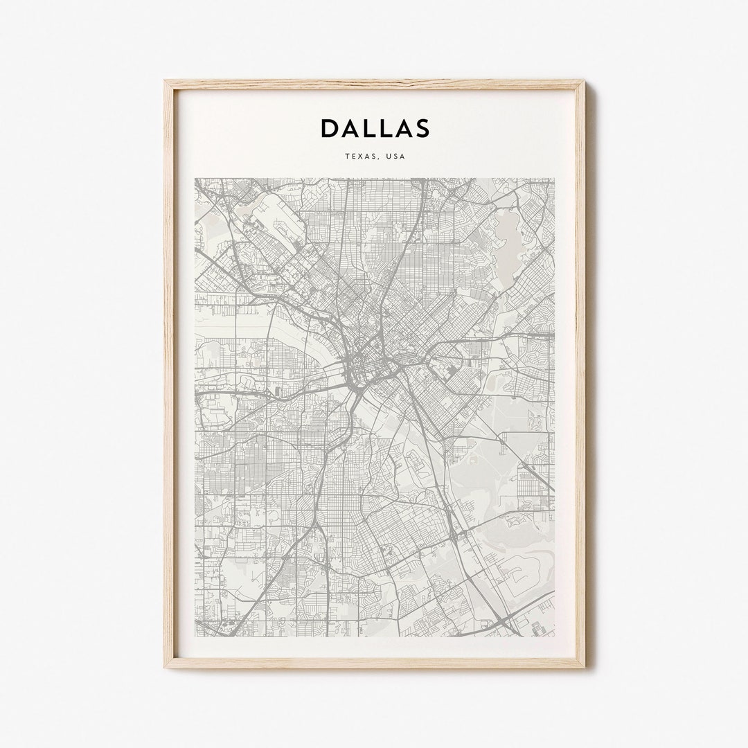 Dallas Map Poster, Dallas Map Print, Dallas Personalized Map Art ...