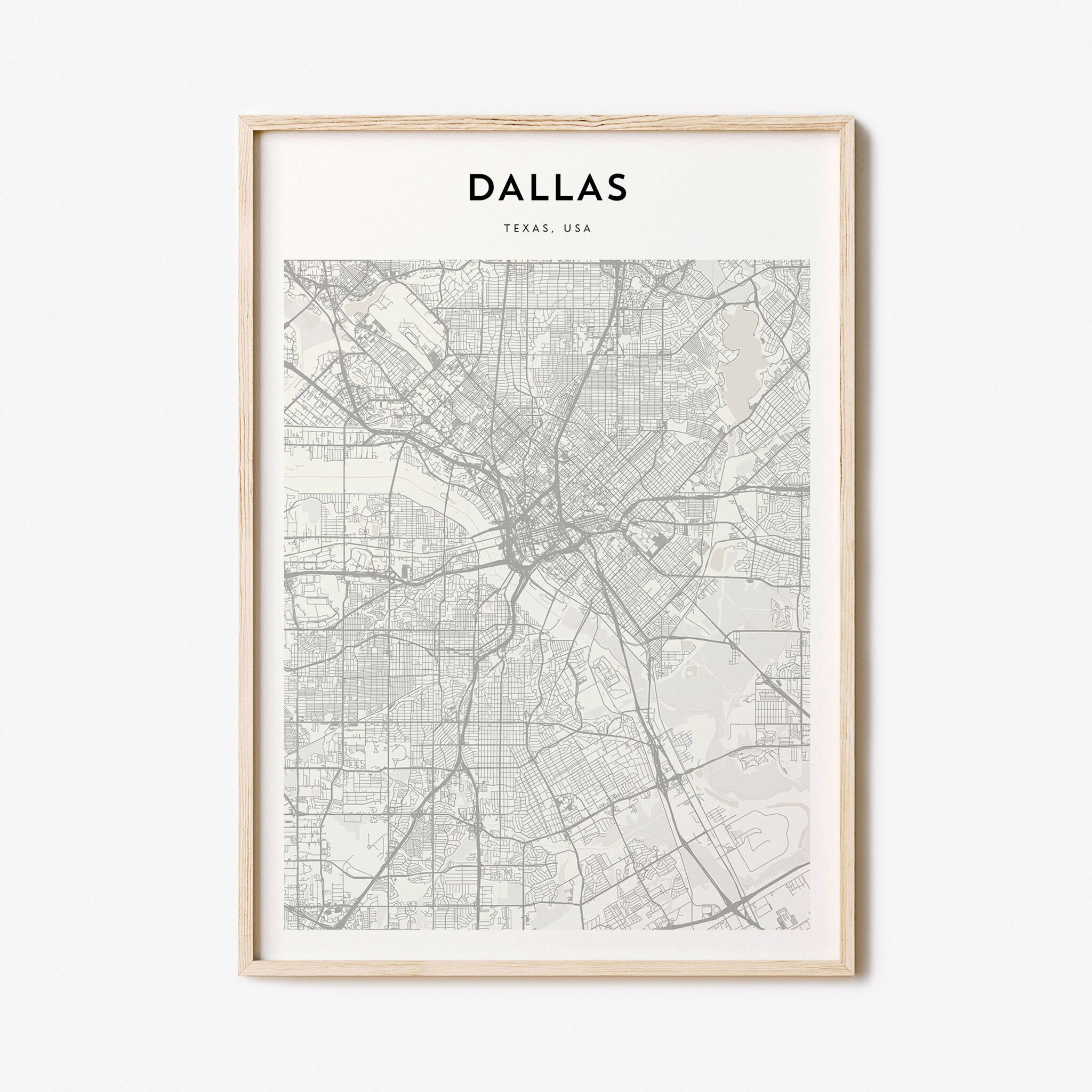 Dallas Map Poster, Dallas Map Print, Dallas Personalized Map Art ...