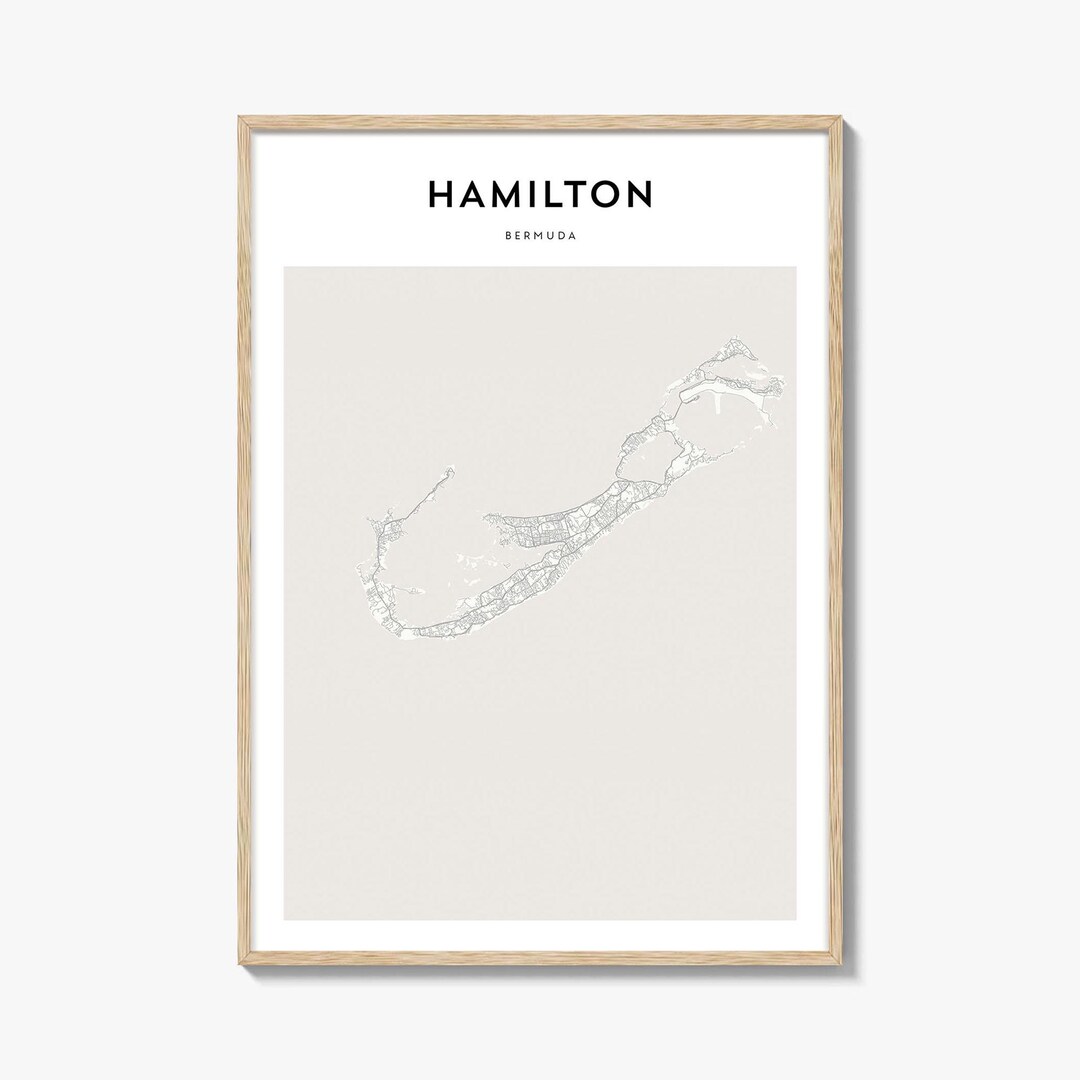 Hamilton Bermuda Map Poster, Hamilton Map Print, Hamilton Travel Wall ...