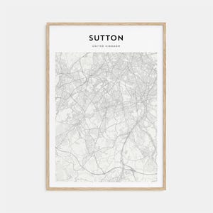 Sutton Map Poster, Sutton Map Print, Sutton Travel Wall Art, Sutton ...