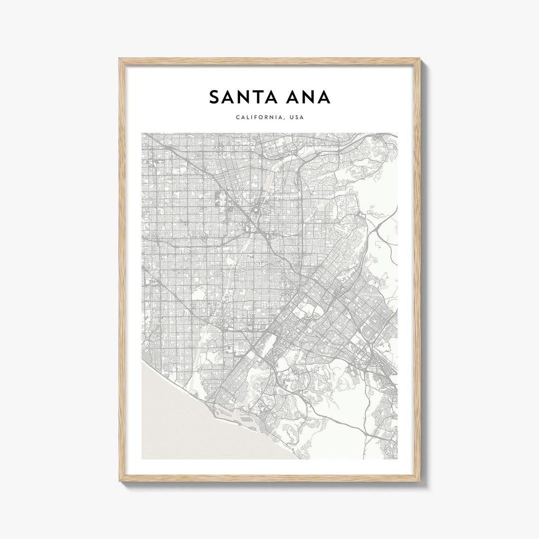 Póster con mapa de Santa Ana, impresión de mapa de Santa Ana, arte ...