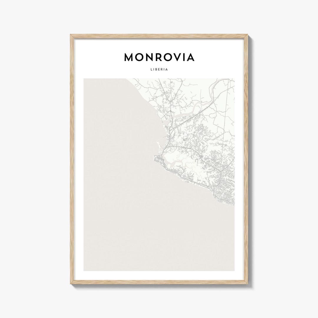 Impresión del mapa de Monrovia: póster de viaje de Liberia, arte mural ...