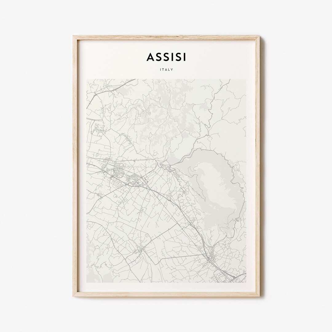 Assissi Map Poster, Assissi Map Print, Assissi Personalized Map Art ...