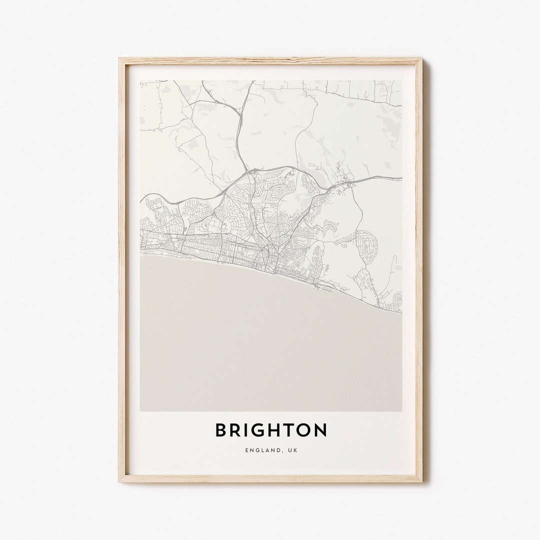 Map of Brighton Brighton Map Print Brighton Map Poster City - Etsy