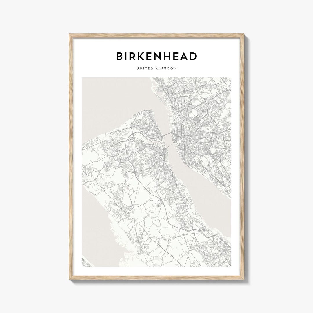 Birkenhead Map Poster, Birkenhead Map Print, Birkenhead Travel Wall Art ...