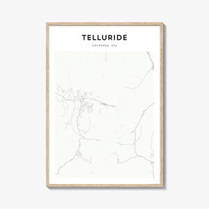 Telluride Map Poster, Telluride Map Print, Telluride Travel Wall Art ...