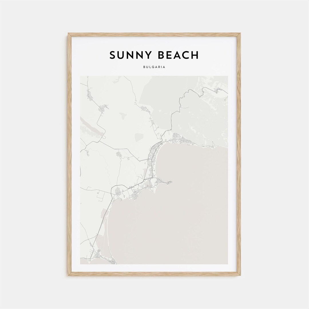 Sunny Beach Map Poster, Sunny Beach Map Print, Sunny Beach Travel Wall ...