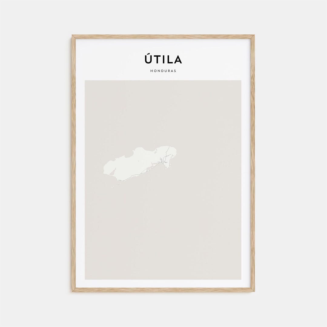 Utila Map Poster, Utila Map Print, Utila Travel Wall Art, Utila ...