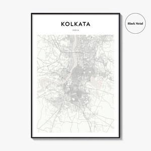 Kolkata Map Poster, Kolkata Map Print, Kolkata Travel Wall Art, Kolkata ...