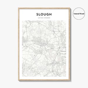 Slough Map Poster, Slough Map Print, Slough Travel Wall Art, Slough ...