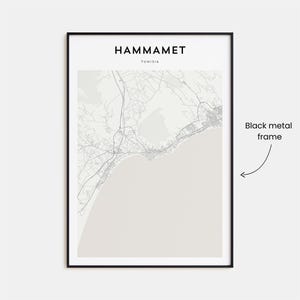 Hammamet Map Poster, Hammamet Map Print, Hammamet Personalized Map Art ...