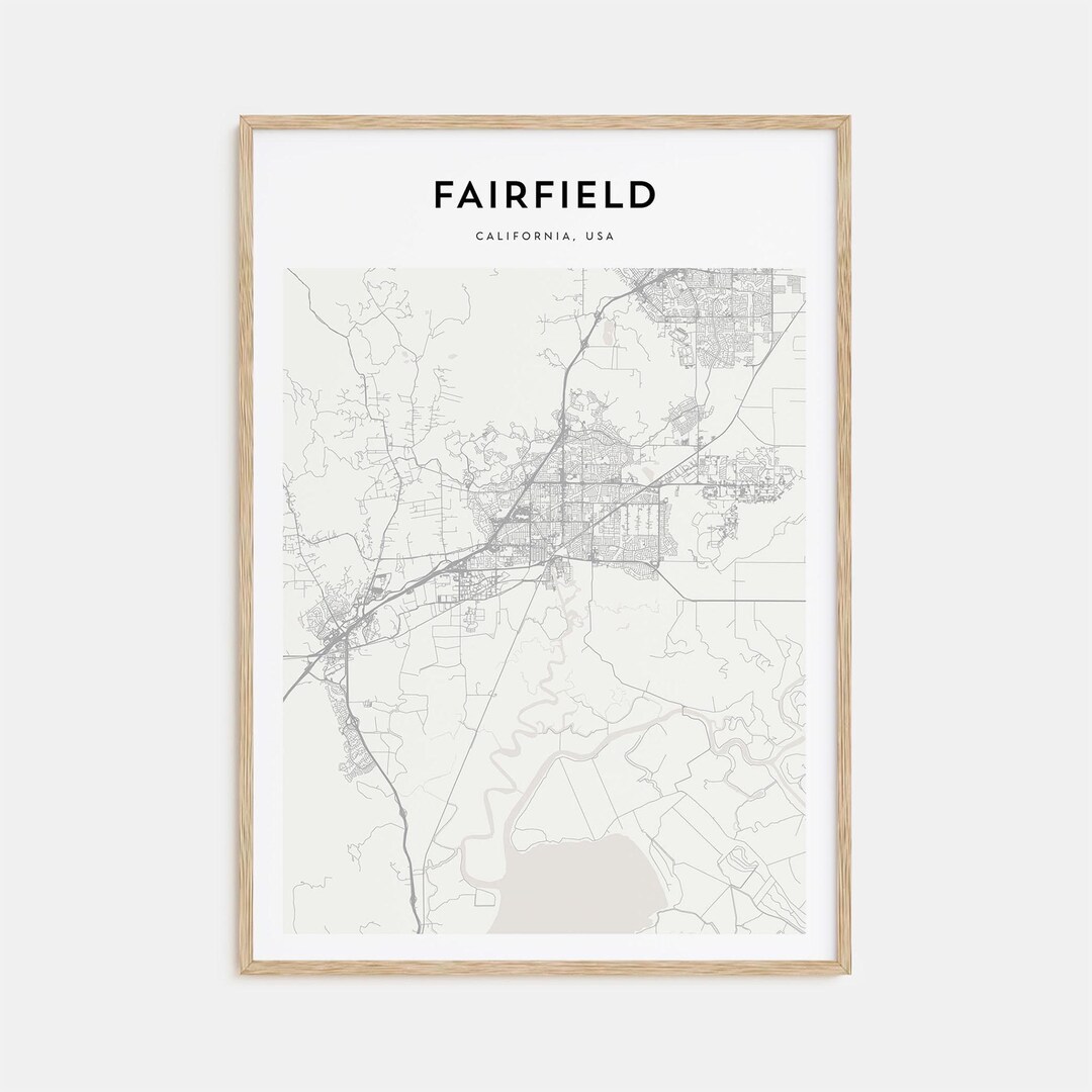 Fairfield Map Poster, Fairfield Map Print, Fairfield Travel Wall Art ...