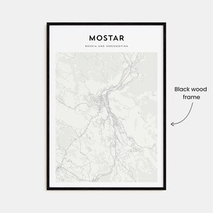 Mostar Map Poster, Mostar Map Print, Mostar Travel Wall Art, Mostar ...