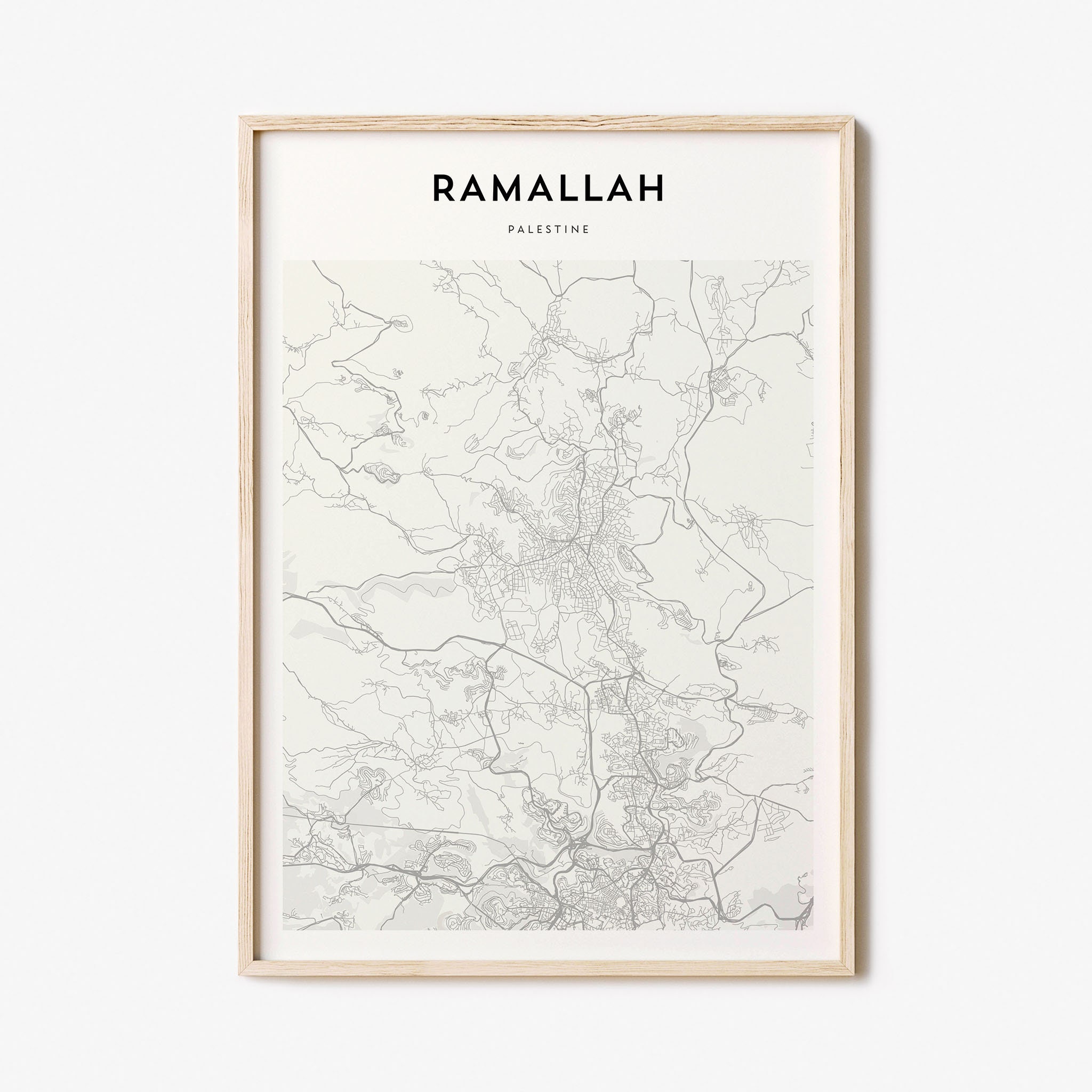 Ramallah Map Poster, Ramallah Map Print, Ramallah Personalized Map Art, Ramallah Wall Art ...