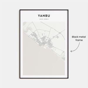 Yanbu Map Poster, Yanbu Map Print, Yanbu Travel Wall Art, Yanbu ...
