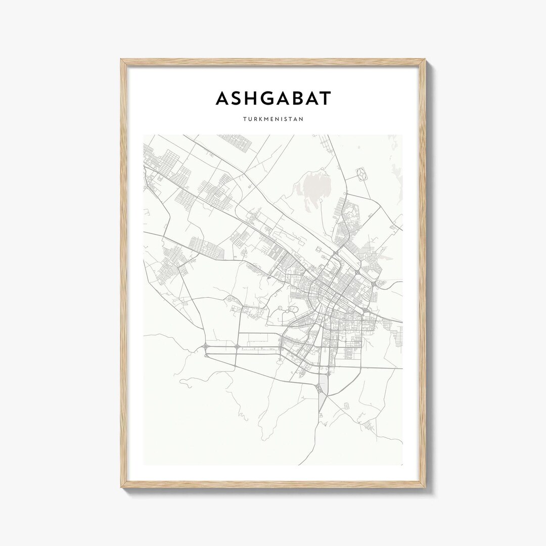 Ashgabat Map Poster, Ashgabat Map Print, Ashgabat Travel Wall Art ...