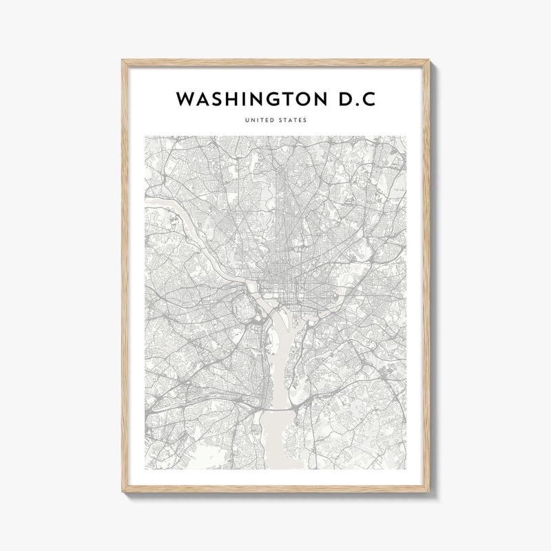 Washington Dc Map - Etsy