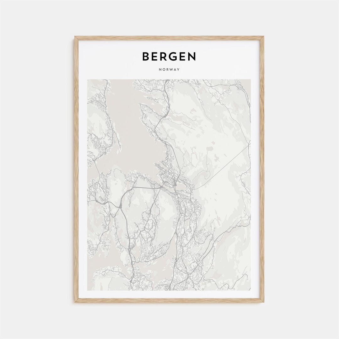Bergen Map Poster, Bergen Map Print, Bergen Personalized Map Art ...