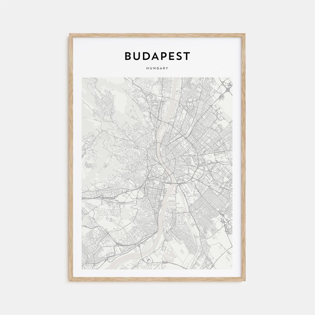 Budapest Map Poster, Budapest Map Print, Budapest Travel Wall Art ...