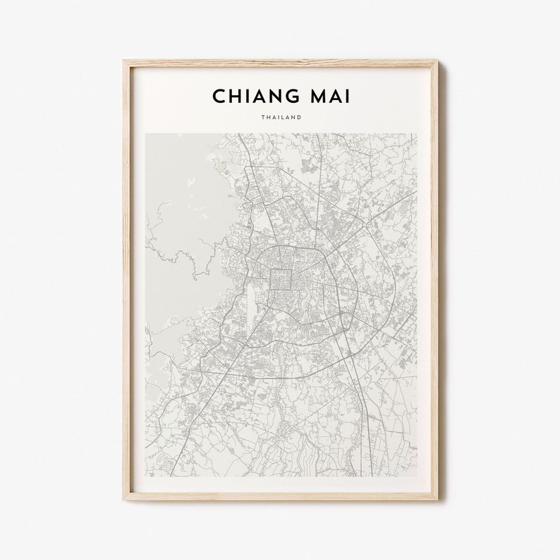 Chiang Mai Map Poster Chiang Mai Map Print Chiang Mai - Etsy