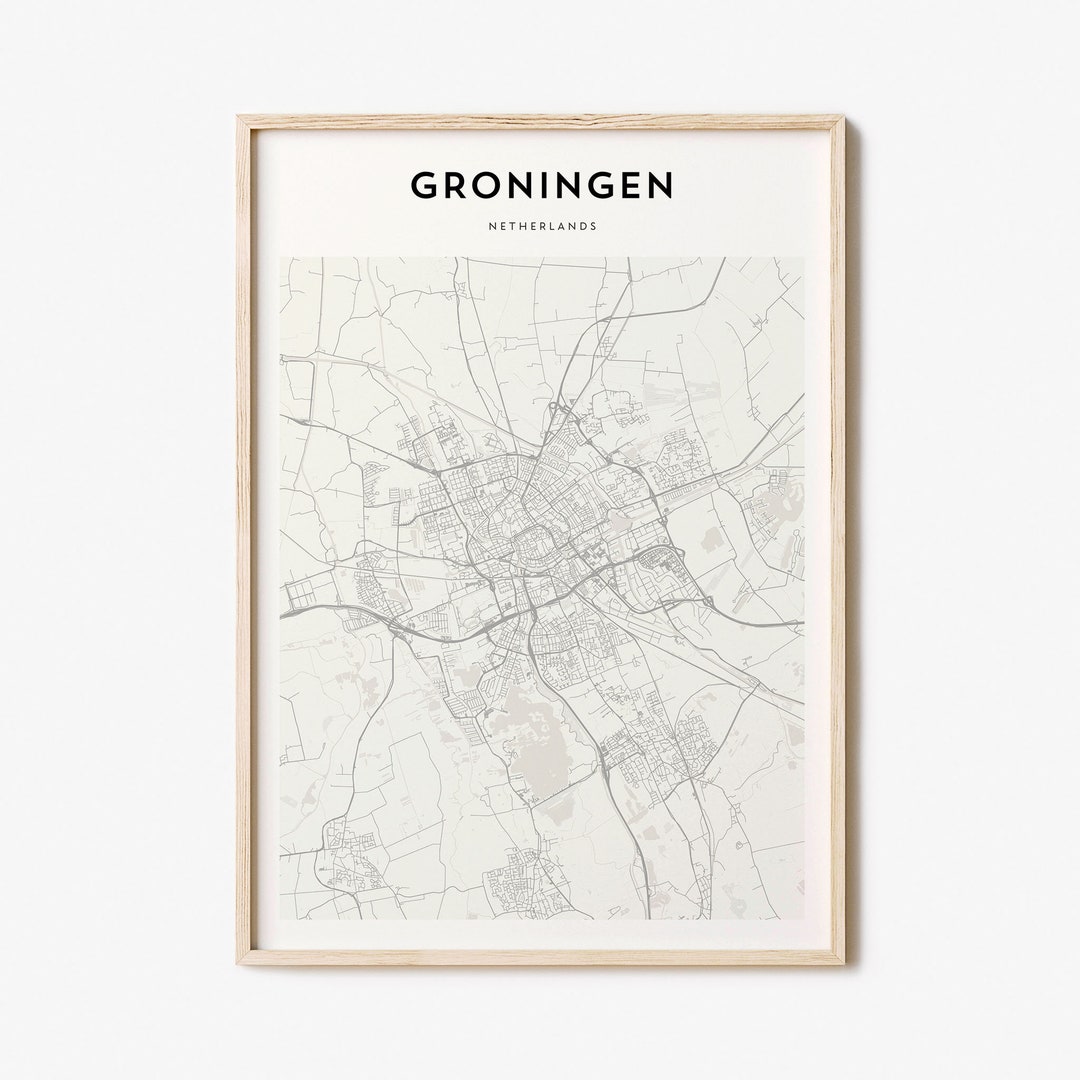 Groningen Karte Poster, Groningen Karte Druck, Groningen ...