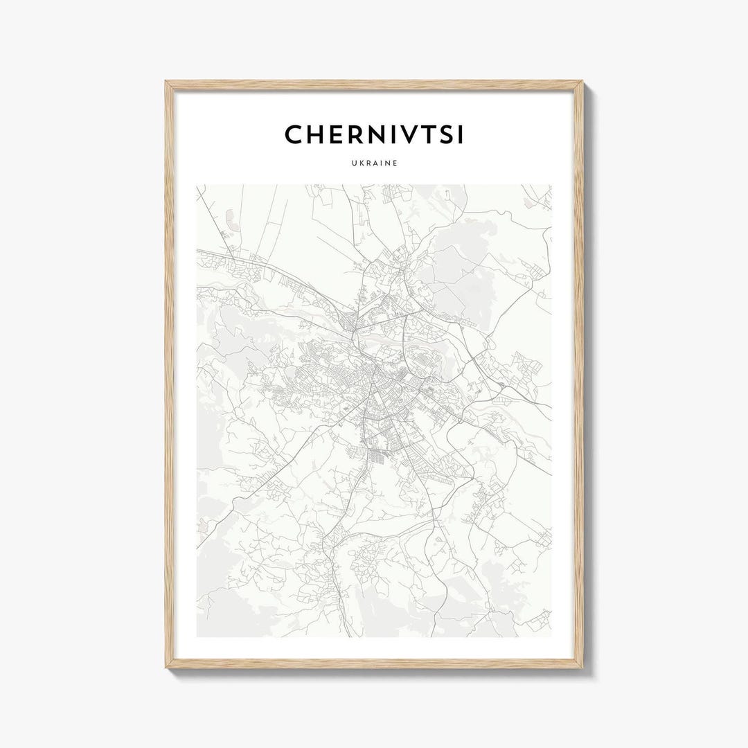 Chernivtsi Map Poster, Chernivtsi Map Print, Chernivtsi Travel Wall Art ...