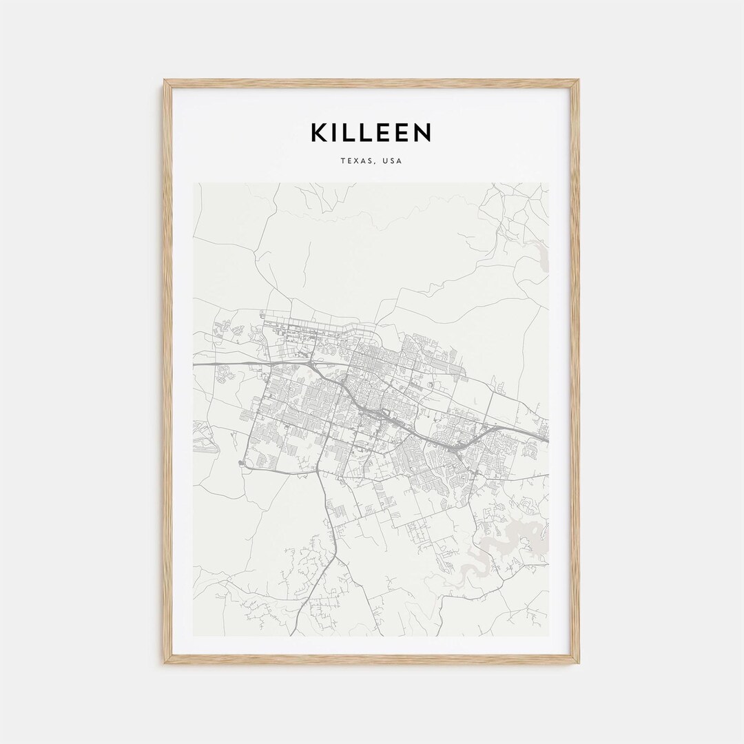 Killeen Map Poster, Killeen Map Print, Killeen Travel Wall Art, Killeen ...