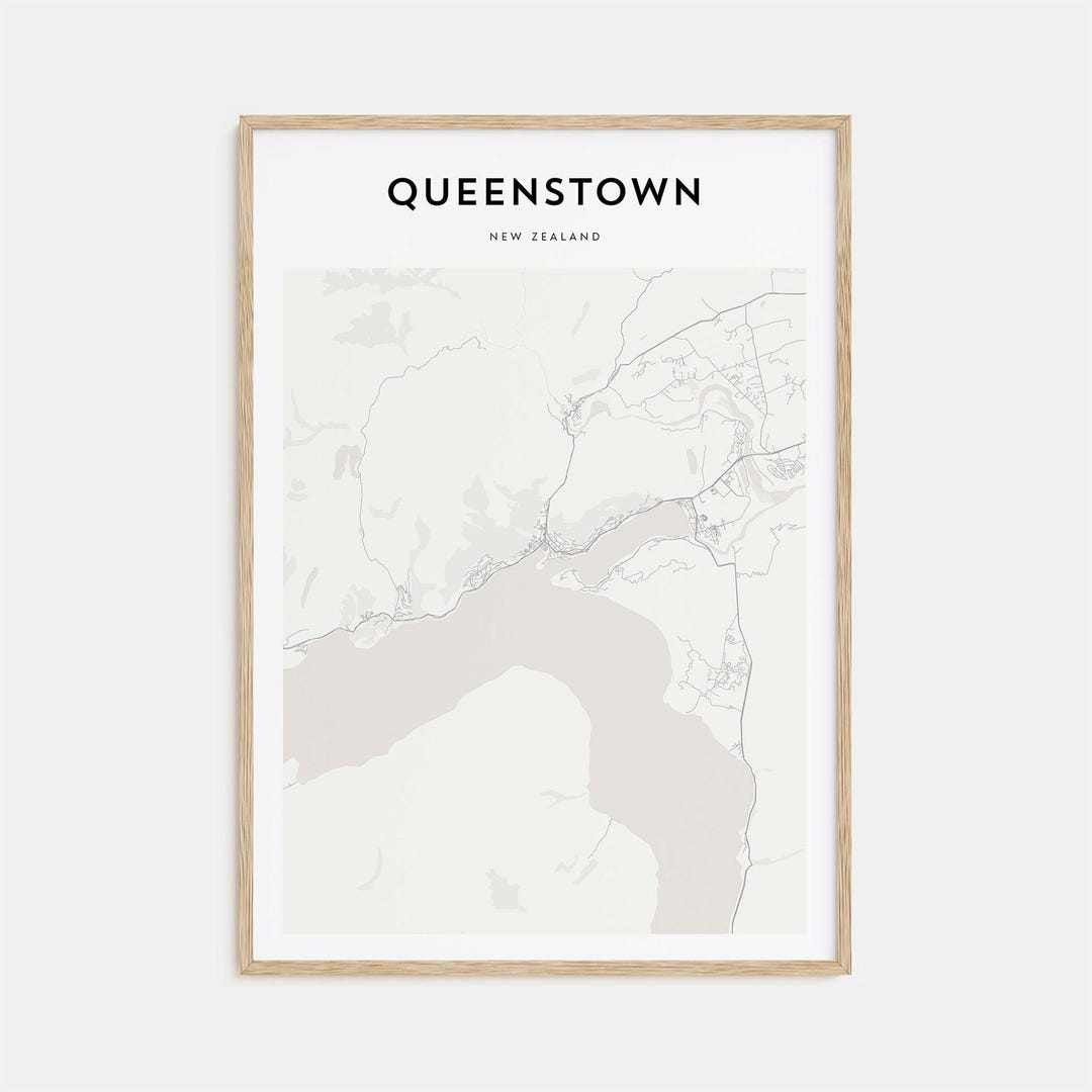 Queenstown Map Poster, Queenstown Map Print, Queenstown Travel Wall Art ...