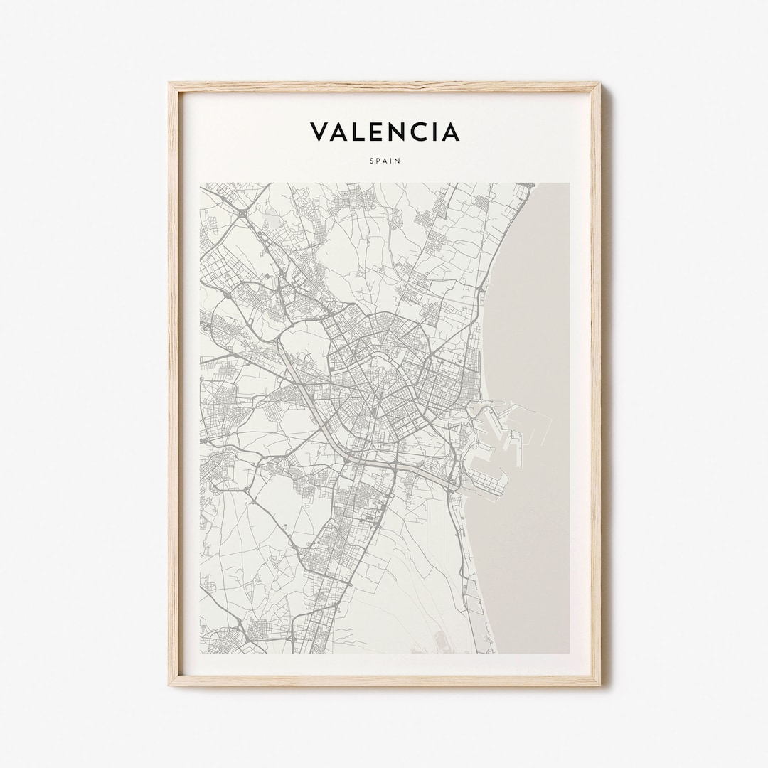 Valencia Karte Poster, Valencia Karte Druck, Valencia personalisierte ...